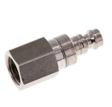 Stainless Steel 316L DN 5 Air Coupling Plug G 1/4 inch Female Double Shut-Off | Tameson.co.uk