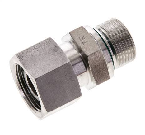 16S & M22x1.5 Stainless Steel Straight Swivel with Male Threads 400 bar FKM O-ring Sealing Cone ...