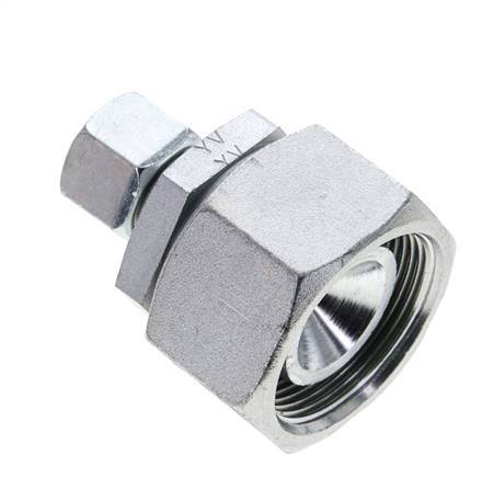12S & 30S Zink plated Steel Straight Cutting Fitting with Swivel 400 bar NBR O-ring Sealing Cone ...