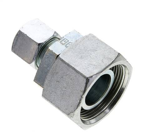 14S & 30S Zink plated Steel Straight Cutting Fitting with Swivel 400 bar NBR O-ring Sealing Cone ...