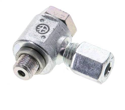 6L & M10x1 Zink plated Steel Swivel Joint Cutting Fitting with Male Threads 315 bar Rotatable ...