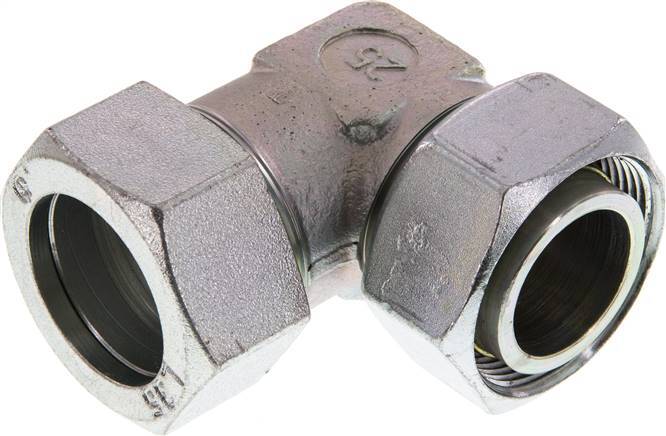 35L Zink plated Steel Elbow Cutting Fitting with Swivel 160 bar NBR Ad | Tameson.co.uk