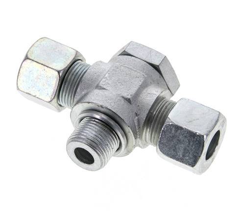 14S & M20x1.5 Zink plated Steel Tee Swivel Joint Cutting Fitting with | Tameson.co.uk