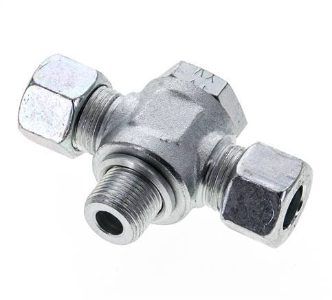 12L & G3/8'' Zink plated Steel Tee Swivel Joint Cutting Fitting with M | Tameson.co.uk