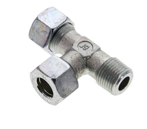 15L & R1/2'' Zink Plated Steel Right Angle Tee Cutting Fitting with Male Threads 315 bar ISO ...