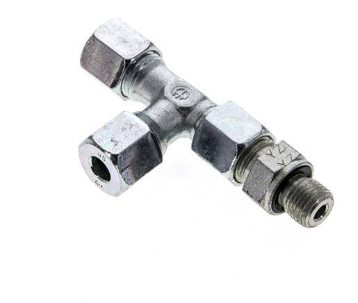 8S & G1/4'' Zink Plated Steel Right Angle Tee Cutting Fitting with Male Threads 630 bar ...