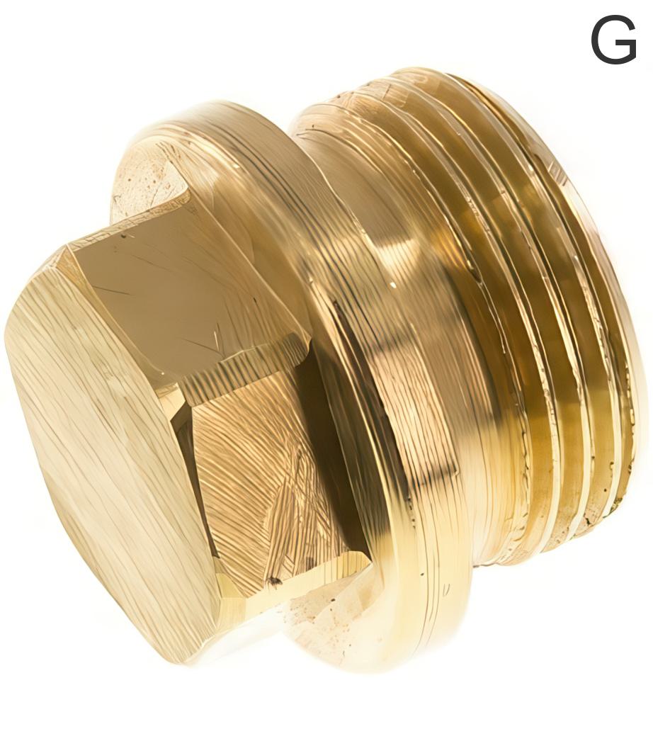 Closing Plugs Brass / Stainless Steel G-Threads Outer Hex And Collar ...