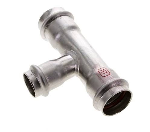Tee Press Fitting - 22mm Female & 28mm - Stainless Steel | Tameson.co.uk