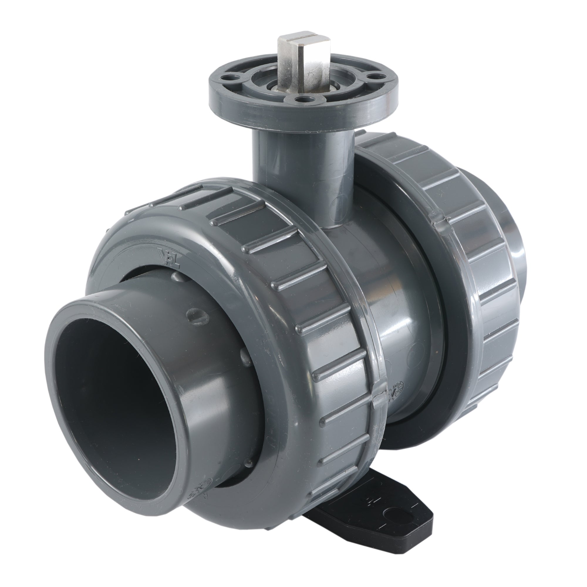 63mm 2-Way PVC Ball Valve ISO-Top Socket - 614 - VDL | Tameson.co.uk