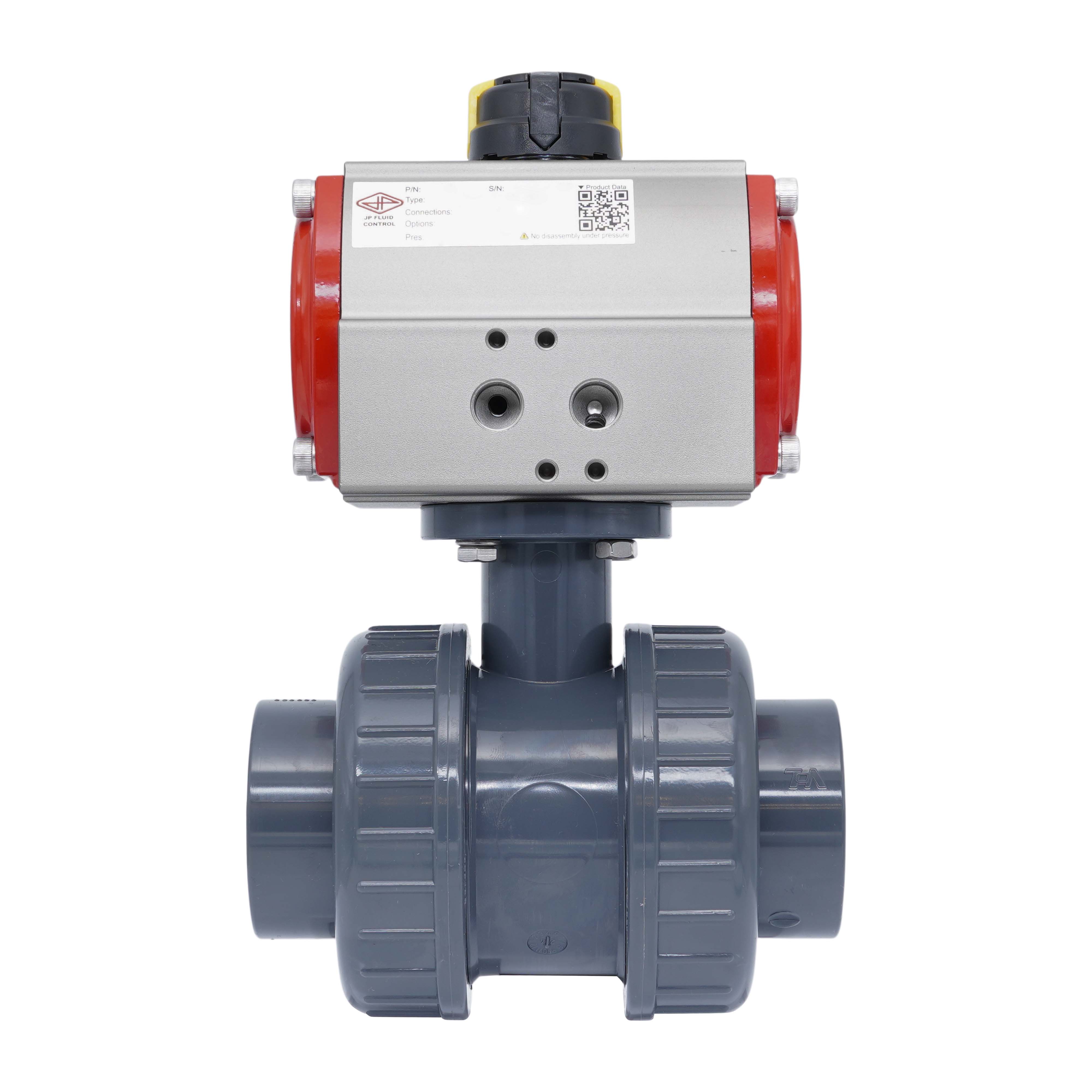 50mm 2-Way PVC Pneumatic Ball Valve Spring Closed | Tameson.co.uk