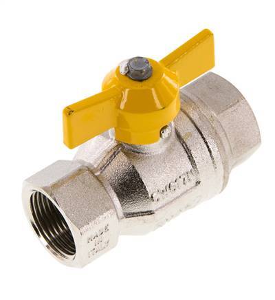 Rp 3/4 inch Gas 2-Way Butterfly handle Brass Ball Valve | Tameson.co.uk