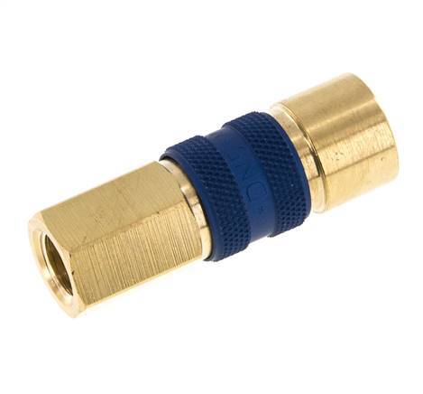 Brass DN 5 Blue-Coded Air Coupling Socket G 1/8 inch Female | Tameson.co.uk