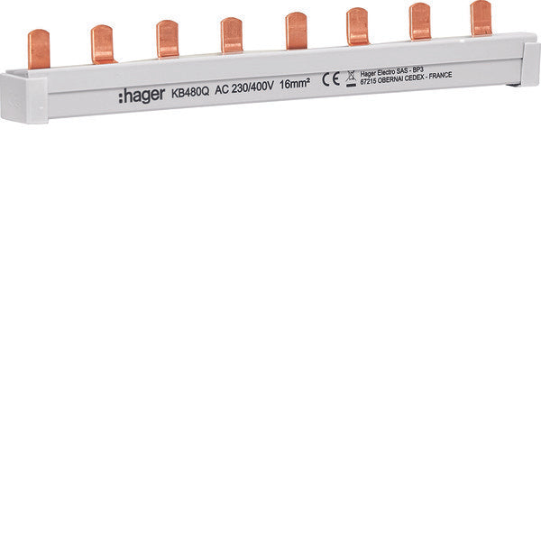 Hager Cartridge Load Disconnector Comb Rail - KB480Q | Tameson.co.uk