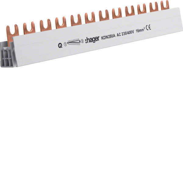 Hager Quickbusbar Kamrail - KDN280A | Tameson.co.uk