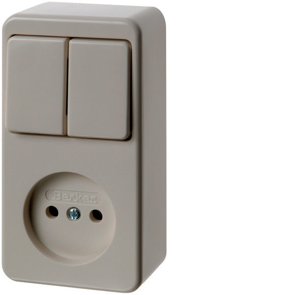 Hager Berker Series Switch With Socket Without Earth Contact - Surface ...