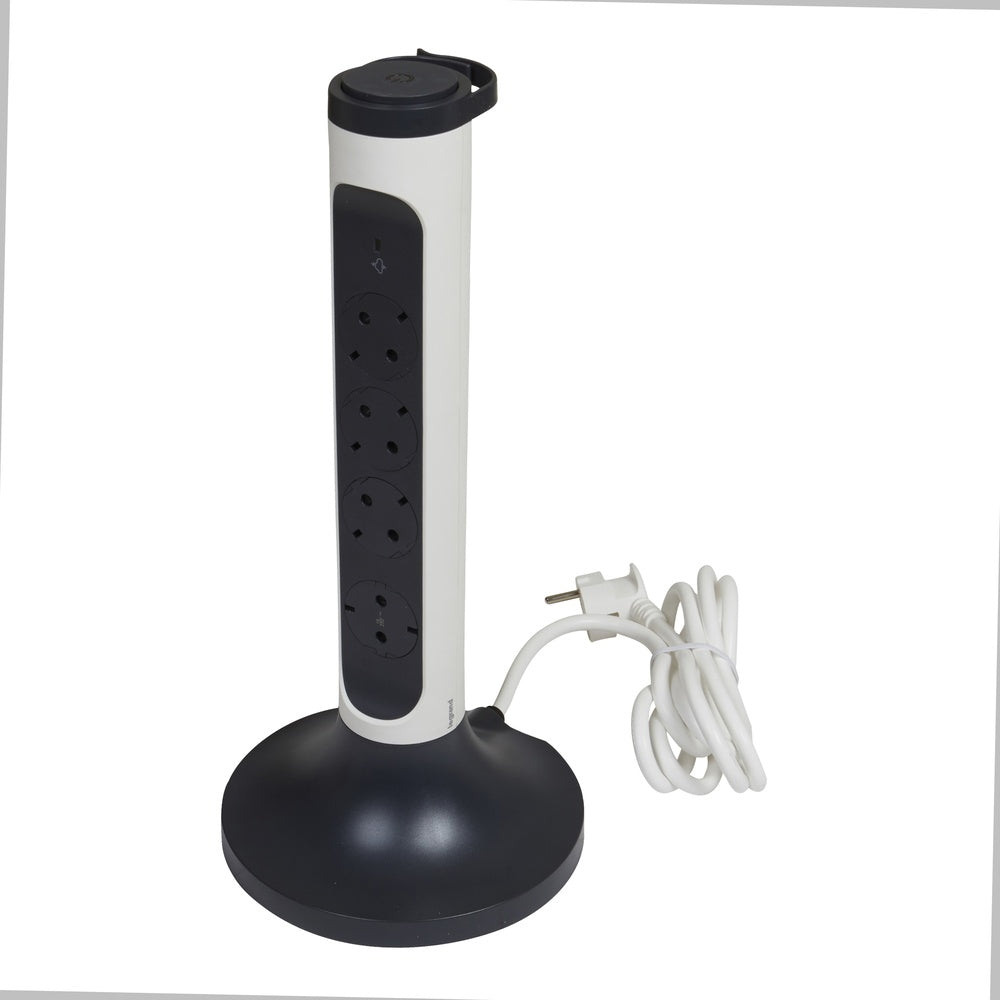 Legrand Vertical Standing Floor Socket 4x2P+A 2m OSB Black (European ...