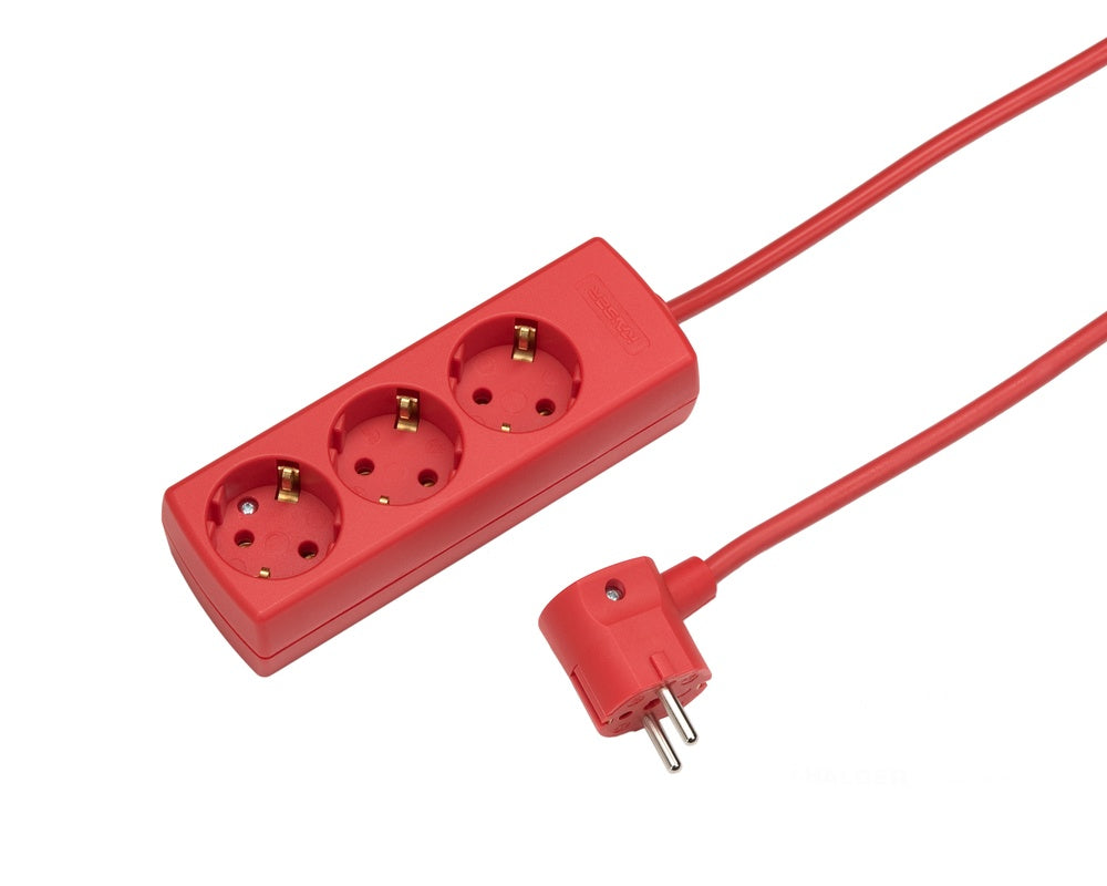 Martin Kaiser 3-Way 45 Degree Red Socket With 3M Cable (European Socket ...