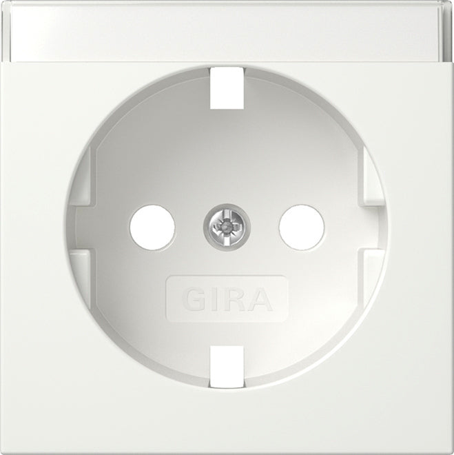 Gira Inset Schuko Socket System 55 Pure White - 494703 | Tameson.co.uk