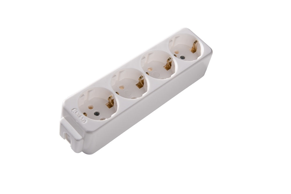 Martin Kaiser 4-Way Socket With Earthing Contact And Eyelet White ...