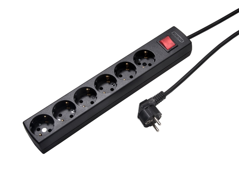 Martin Kaiser 6-Way Switched Socket With 3m Cable (European Socket ...