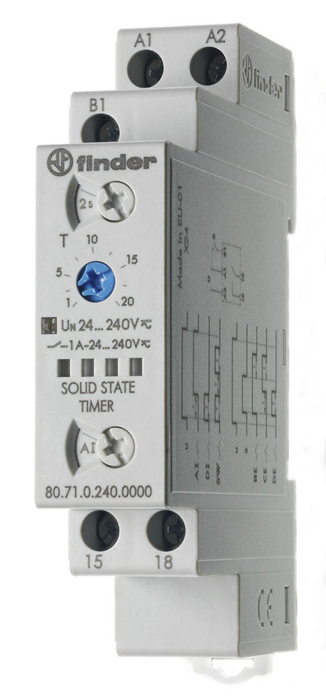 Finder 80.71 Multi-Function Timer Relay SSR 24-240V AC/DC - 80.71.0.24 ...