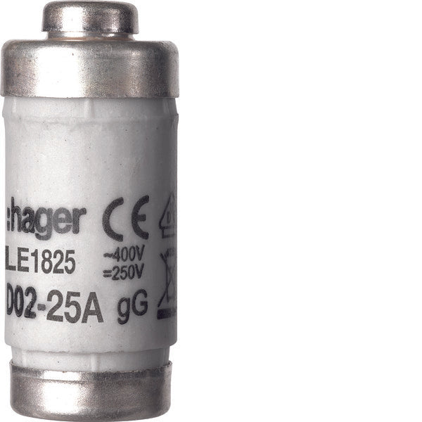 Hager D02 Fuse Link 25A 400V With Indicator - LE1825 [10 Pieces ...