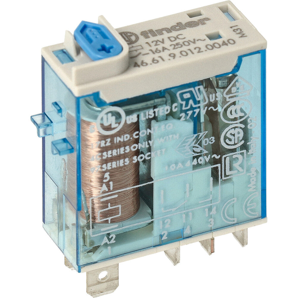 Finder 46.61 Industrial Relay 16A 12VDC Single Pole - 46.61.9.012.0040 ...
