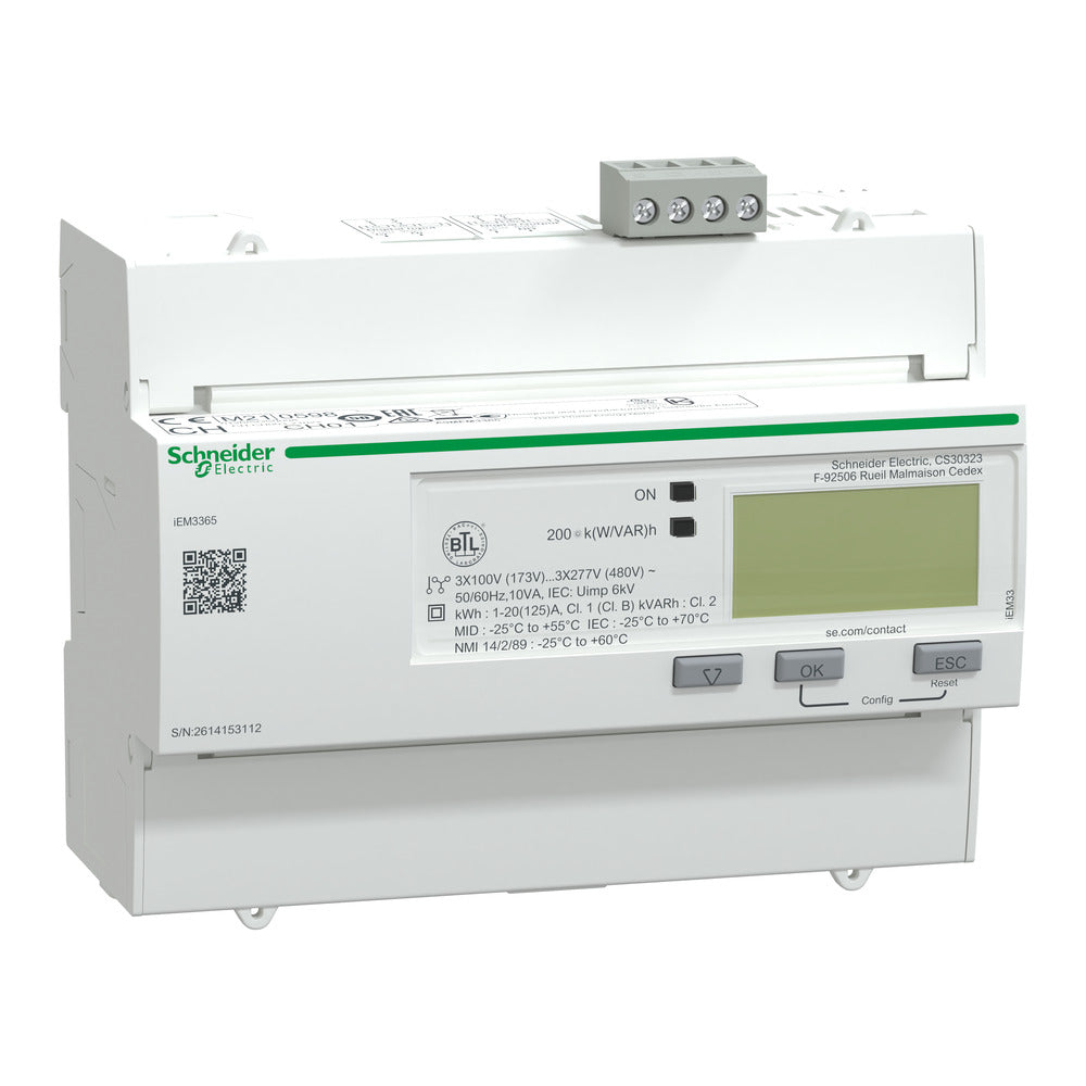 Schneider Electric iEM3365 125A BACnet Energy Meter - A9MEM3365 ...