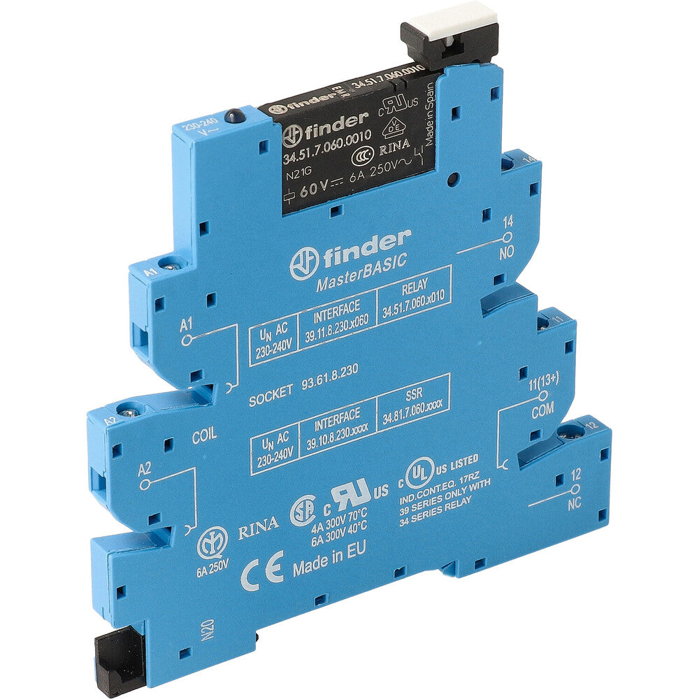 Finder MasterBASIC Interface Relay 6A 230VAC Single CO - 39.11.8.230 ...
