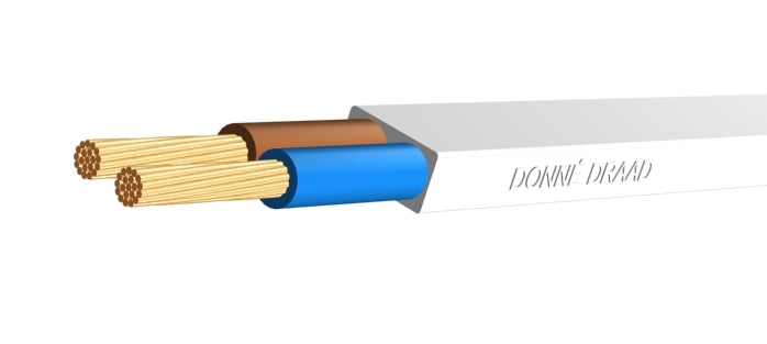 Flexible Vinyl Cable 2x0.75mm² Flat White Eca - D09477 [100 Meters ...