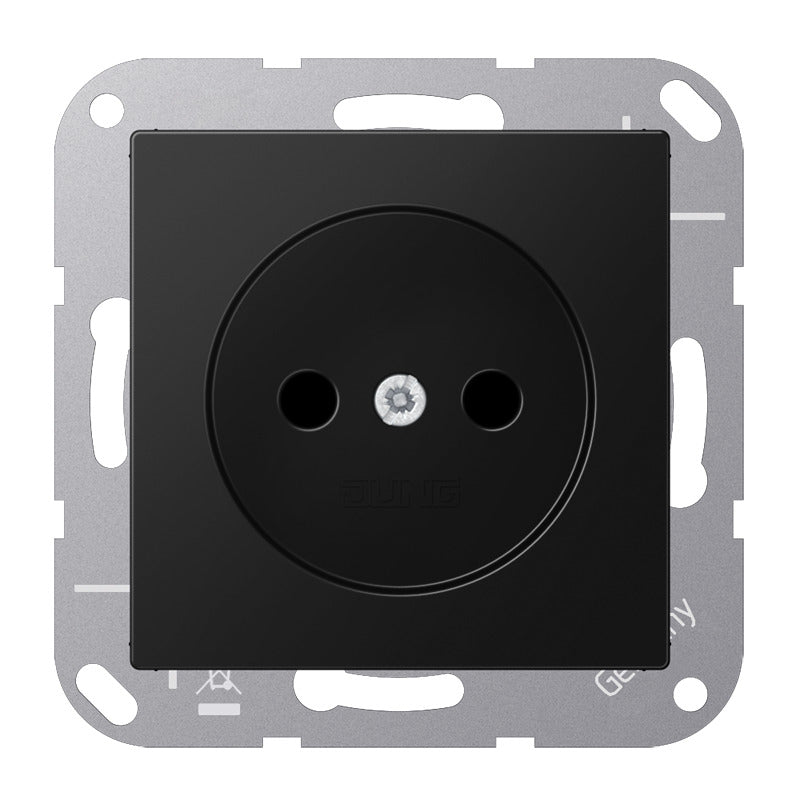 Jung A Series Wall Socket 16A 250V Non-Grounded Graphite Black (Europe ...