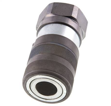 Steel DN 25 Flat Face Hydraulic Socket G 1 1/4 inch Female Threads ISO ...