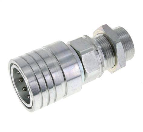 Steel DN 25 Hydraulic Coupling Socket 25 mm S Compression Ring Bulkhea ...