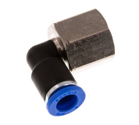 8mm x G3/8'' 90deg Elbow Push-in Fitting with Female Threads Brass/PA ...