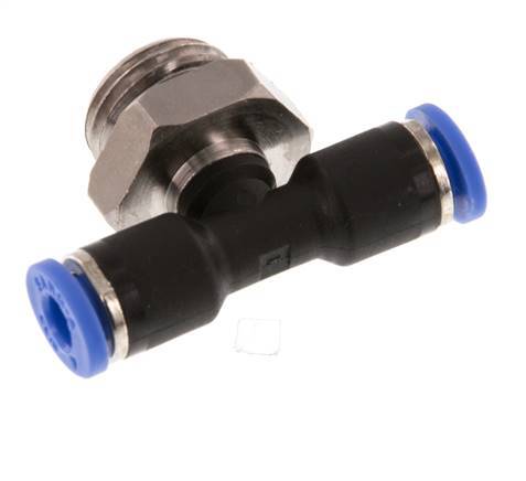 4mm x G1/4'' Inline Tee Push-in Fitting with Male Threads Brass/PA 66 ...