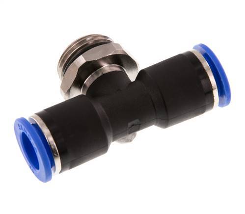 12mm x G1/2'' Inline Tee Push-in Fitting with Male Threads Brass/PA 66 ...