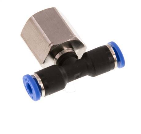 4mm x G1/4'' Inline Tee Push-in Fitting with Female Threads Brass/PA 6 ...