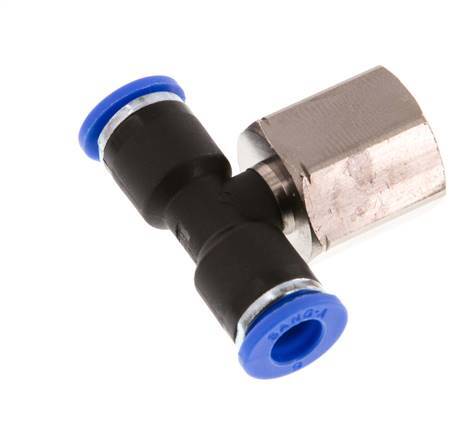 6mm x G1/4'' Inline Tee Push-in Fitting with Female Threads Brass/PA 6 ...