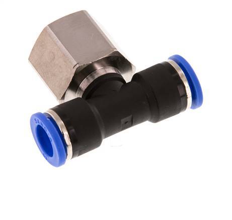 10mm x G1/2'' Inline Tee Push-in Fitting with Female Threads Brass/PA ...