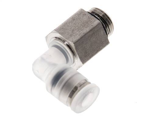 4mm x G1/8'' 90deg Elbow Push-in Fitting with Male Threads PA/Stainless ...