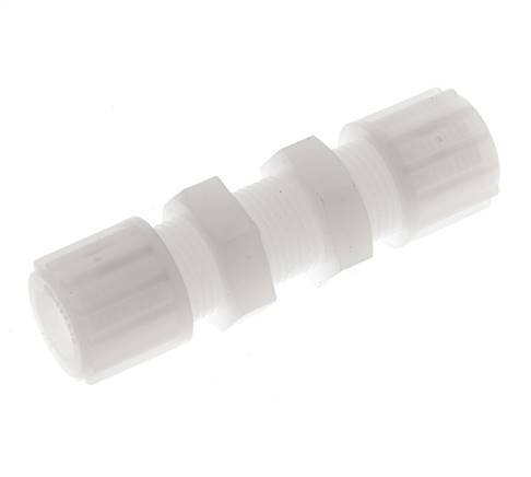 12x10mm PVDF Straight Compression Fitting Bulkhead 10 bar | Tameson.co.uk