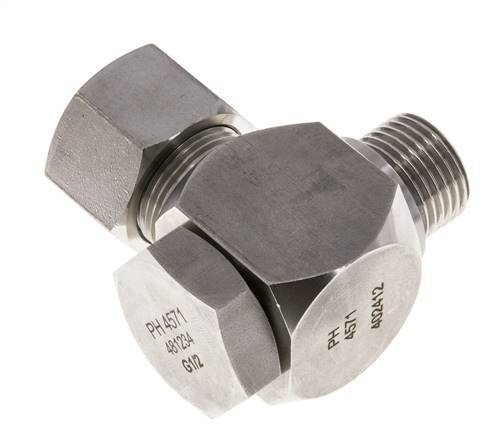 16S & G1/2'' Stainless Steel Swivel Joint Cutting Fitting with Male Threads 400 bar Rotatable ...