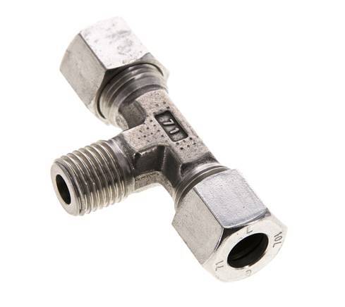10L & M14x1.5 (con) Stainless Steel T-Shape Tee Cutting Fitting with Male Threads 315 bar ISO ...
