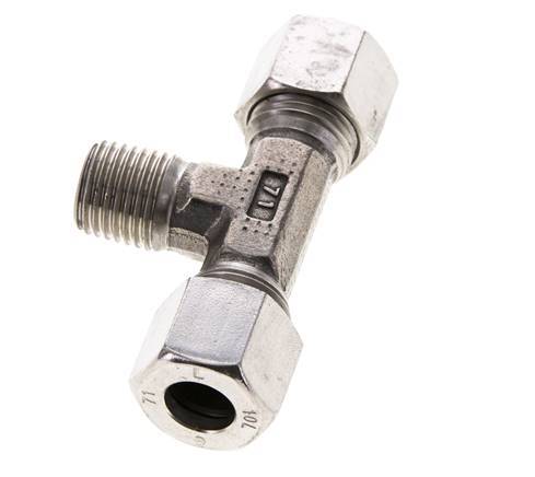 10L & M14x1.5 (con) Stainless Steel T-Shape Tee Cutting Fitting with Male Threads 315 bar ISO ...