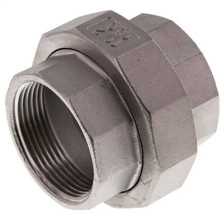 Union Straight Connector Rp1 1/2'' Female Stainless Steel Flat Seal PT ...