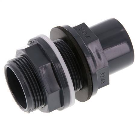 PVC Bulkhead Fitting Socket 32x40mm | Tameson.co.uk