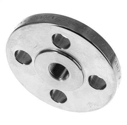 Threaded Flange DN10-PN16 Rp 3/8'' Stainless Steel 1.4571 DIN 2566 ...