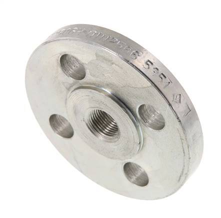 Threaded Flange DN10-PN16 Rp 3/8'' Zinc-Plated Steel DIN 2566 | Tameson ...
