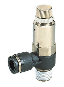6mm - M5 Elbow Pneumatic Pressure Regulator | Tameson.co.uk