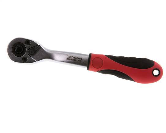 1/4" Gedore Red Angled Ratchet With Direction Switch Lever | Tameson.co.uk